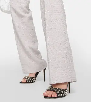 Alessandra Rich Embellished Leather Sandals