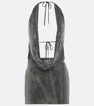 David Koma Cowl Neck Embellished Minidress