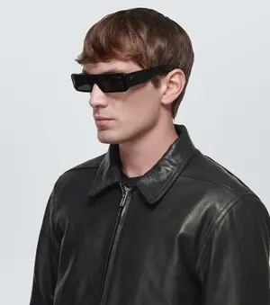 Rick Owens Gethsemane Rectangular Sunglasses - Black