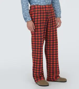 ERL Checked Cotton Straight Pants