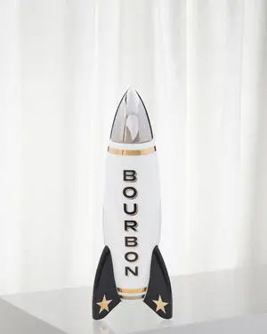 Jonathan Adler Rocket Decanter Bourbon, 23.3 Fl Oz - White