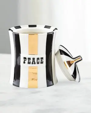 Jonathan Adler Vice Gilded Peace Canister - Blackgold