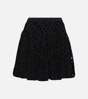 Alaïa High-rise Open-knit Miniskirt