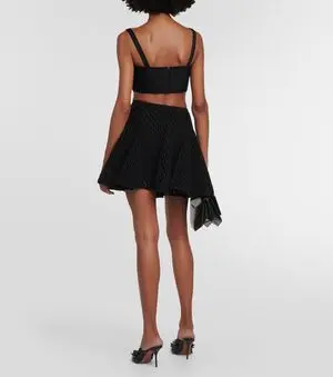 Alaïa High-rise Open-knit Miniskirt