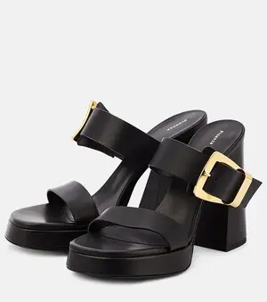 Proenza Schouler Buckle Slide Leather Platform Mules