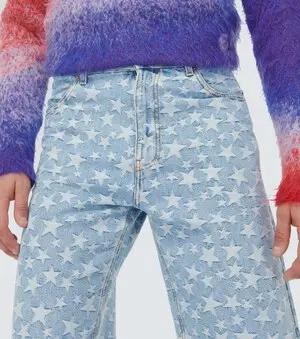 ERL Jacquard Cotton Denim Shorts