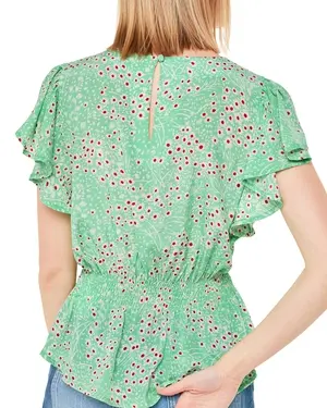 Whistles Daisy Meadow Frill Sleeve Top