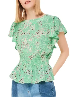 Whistles Daisy Meadow Frill Sleeve Top