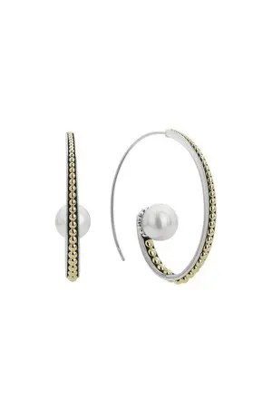 Lagos Luna Pearl Hoop Earrings