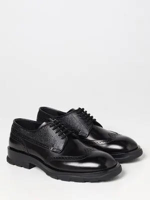 Alexander McQueen Leather Derby Shoes With Brogue Detailing