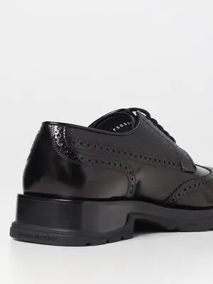 Alexander McQueen Leather Derby Shoes With Brogue Detailing