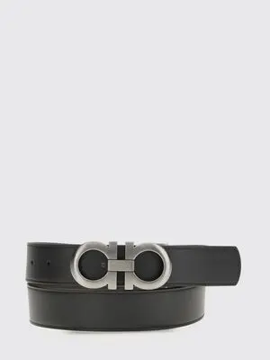 FERRAGAMO Reversible And Adjustable Leather Belt With Gancini Buckle - Black