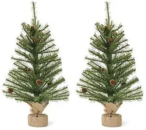 MELROSE Mini Pine Tree W Burlap Bag Base And Pi Econe Accents - One-color