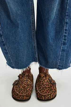 Free People Free People After Riding Suede Mules Leopard Suede
