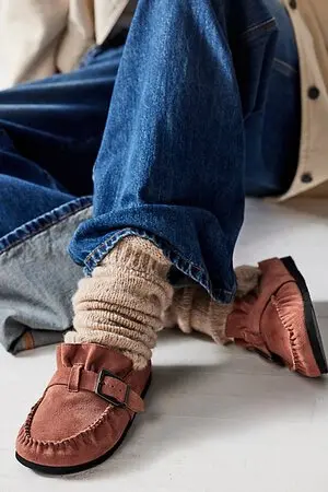 Free People Suede Mules - Sunset Sand Suede