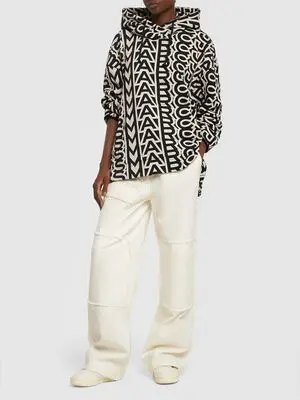 Marc Jacobs The Monogram Oversize Cotton Hoodie - Black,white