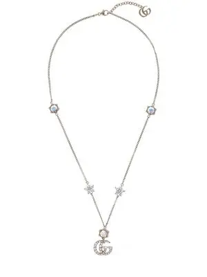 Gucci Gg Marmont Brass Necklace - Gold,crystal
