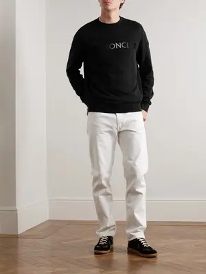 Moncler Logo-flocked Cotton-jersey Sweatshirt