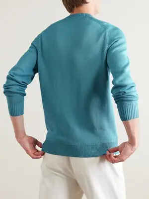 Loro Piana Cotton And Silk-blend Sweater - Blue