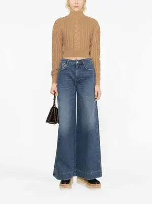 Stella McCartney Logo Print Wide-leg Jeans