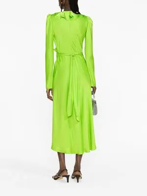 Philosophy Di Lorenzo Serafini Ruffled V-neck Long Sleeve Midi Dress