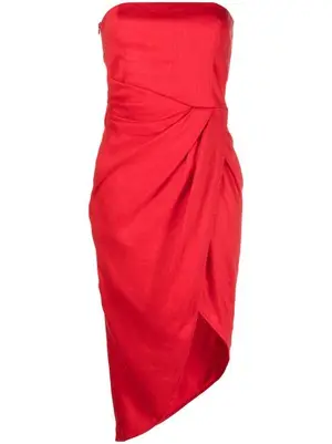 Gauge81 Strapless Draped Midi Dress