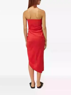 Gauge81 Strapless Draped Midi Dress