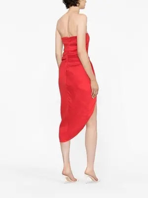 Gauge81 Strapless Draped Midi Dress