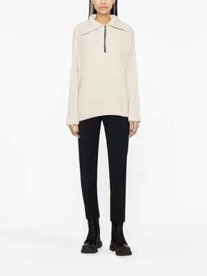 Brunello Cucinelli Pointed-flat Collar Long-sleeve Jumper - Neutrals