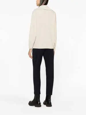 Brunello Cucinelli Pointed-flat Collar Long-sleeve Jumper - Neutrals