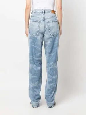 Cotton Citizen Kate Straight-leg Ripped Jeans - Blue