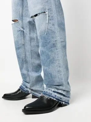 Cotton Citizen Kate Straight-leg Ripped Jeans - Blue