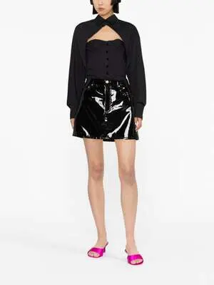 Attico Cut-out Corset Cotton Shirt