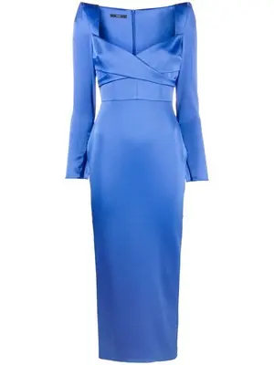 Alex Perry Linden Satin Midi Dress