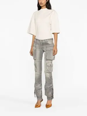 Attico Essie Tapered Cargo Jeans - Grey