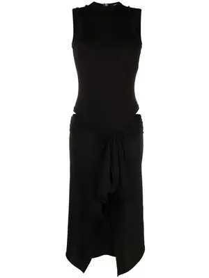 Attico Asymmetric Cut-out Jersey Dress - Black
