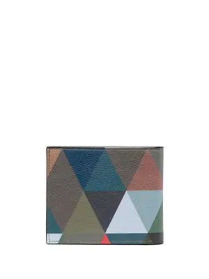 LEATHERSMITH OF LONDON Geometric-pattern Pebbled Leather Wallet