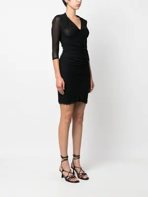 Diane Von Furstenberg Ruched V-neck Short Dress