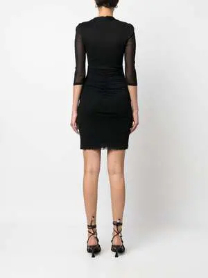 Diane Von Furstenberg Ruched V-neck Short Dress