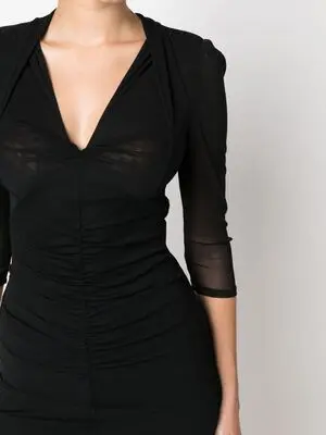 Diane Von Furstenberg Ruched V-neck Short Dress
