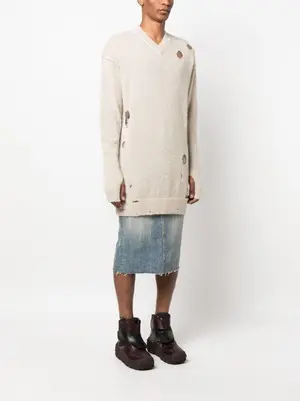 MAISON MARGIELA Distressed-effect Knitted Jumper