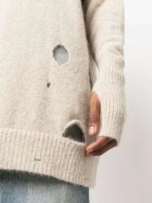 MAISON MARGIELA Distressed-effect Knitted Jumper