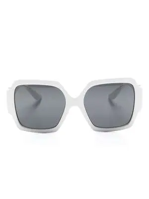 Versace Medusa Plaque Square Frame Sunglasses - White