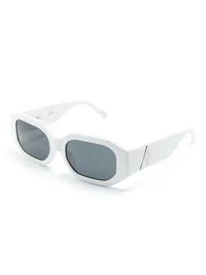 Linda Farrow X The Attico Irene Hexagonal Sunglasses - White