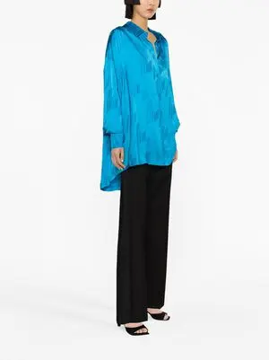 Attico Kota Logo-jacquard Shirt - Blue