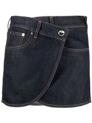 Coperni Denim Wrap Miniskirt - Blue