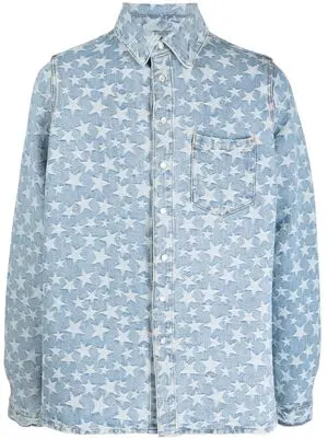 ERL Star-patterned Denim Shirt