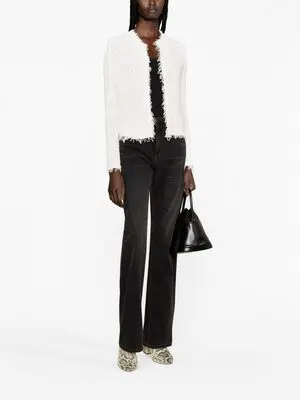 IRO PARIS Shavani Fringed Cotton Jacket - White
