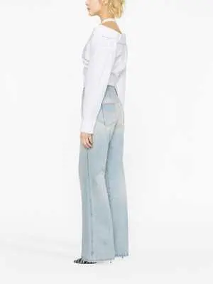 Victoria Beckham Distressed Flared Jeans - Blue