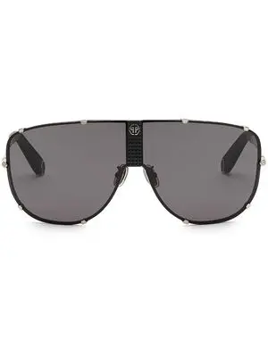 Philipp Plein Studded Pilot-frame Sunglasses - Black